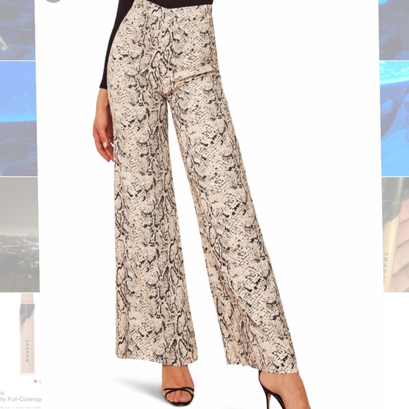 Reformation | Pants & Jumpsuits | Reformation Sorrenti Wide Leg Pants Python Snake | Poshmark